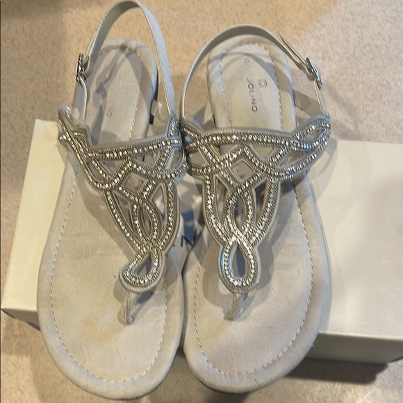 Bandolino | Shoes | Bandolino Silver Beaded Sandals | Poshmark